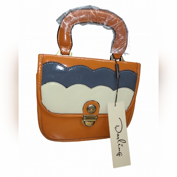 Darling | Bags | Darling Whitney Handbag Purse Burnt Orange Mix Retro ...